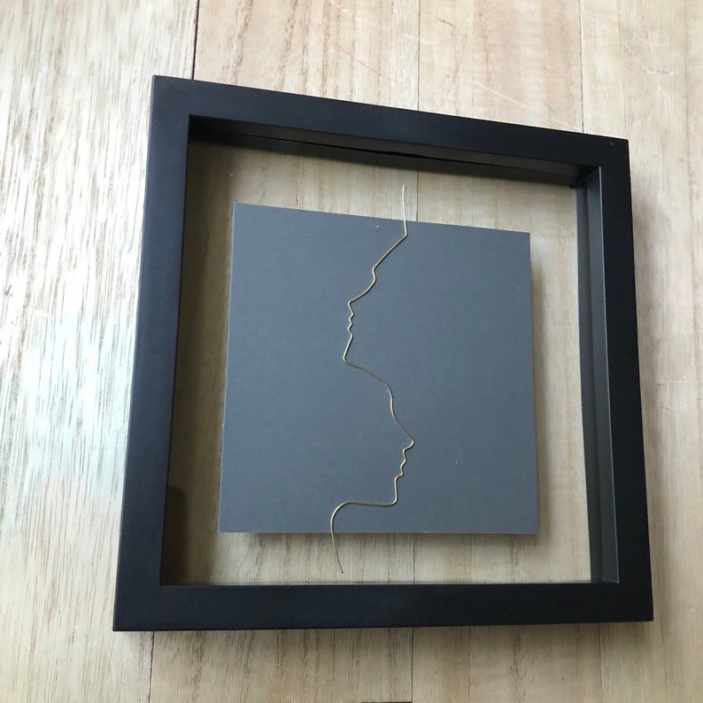 Abstract Face Framed Wire Wall Art, One Line Drawing, Wire Art, Wire ...