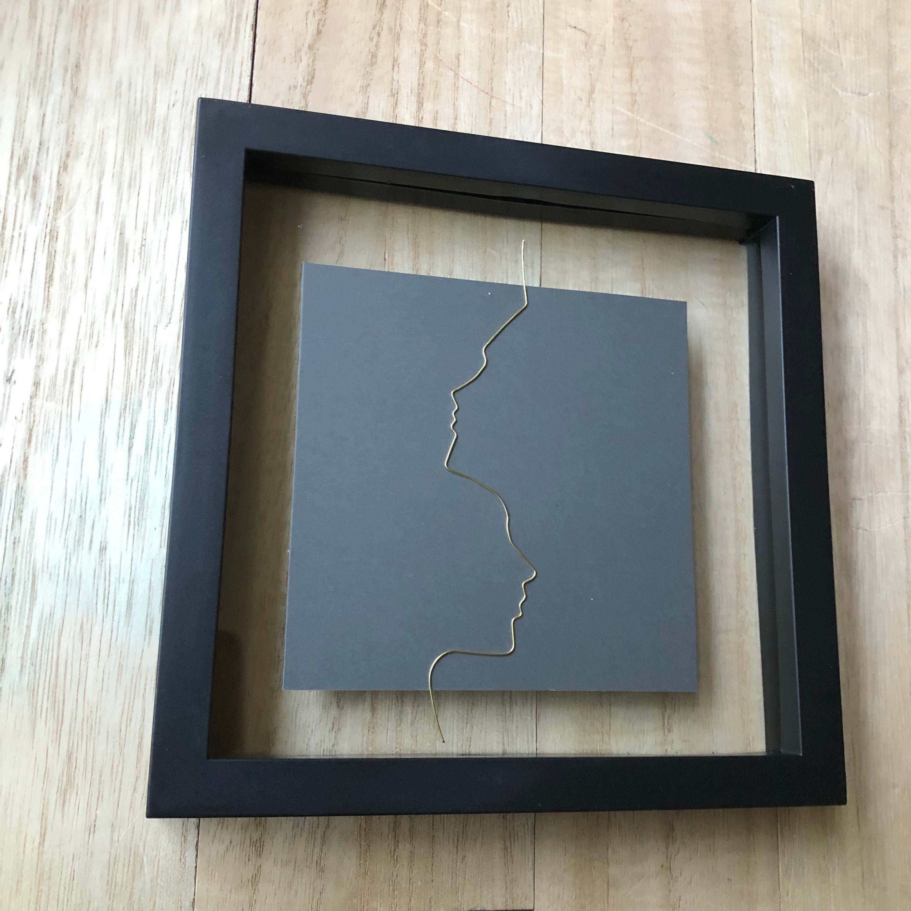 Abstract Face Framed Wire Wall Art, One Line Drawing, Wire Art, Wire ...