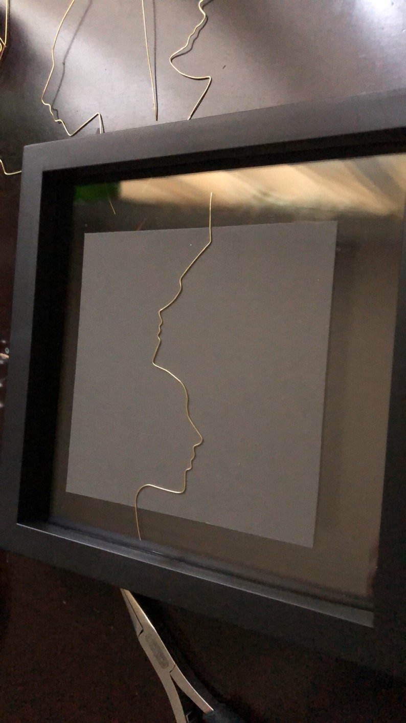 Abstract Face Framed Wire Wall Art, One Line Drawing, Wire Art, Wire ...