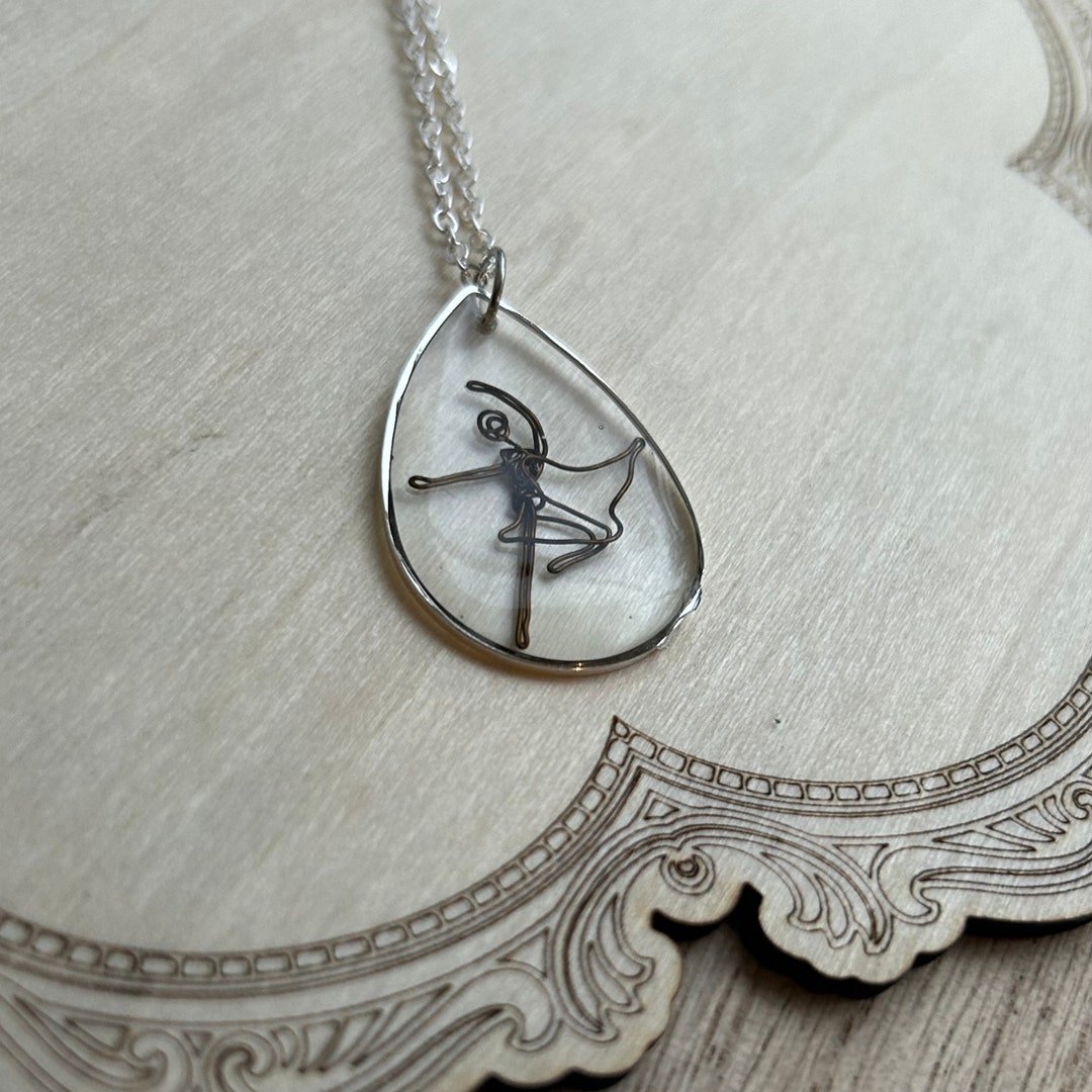 Wire Sculpted Dancing Lady Pendant Necklace - Handmade Silver Jewelry ...