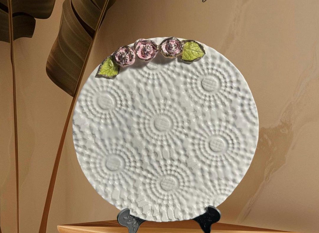 Romantic Ceramic Floral Plate. Gif for Her. - Etsy