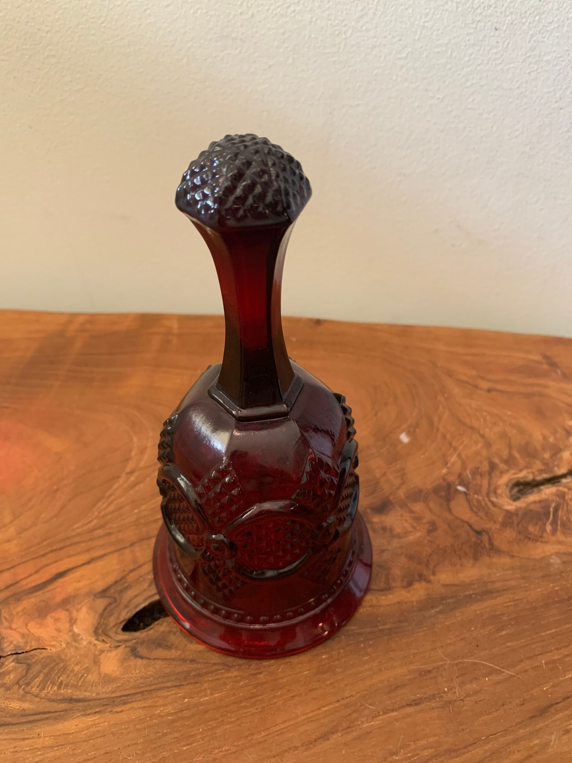 Vintage Avon Red Ruby Pressed Glass Bell 1970s - Etsy