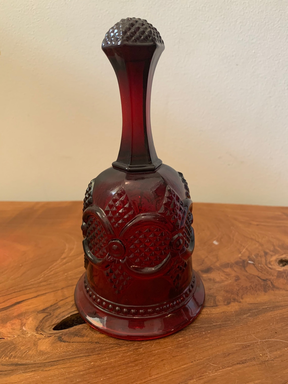 Vintage Avon Red Ruby Pressed Glass Bell 1970s - Etsy