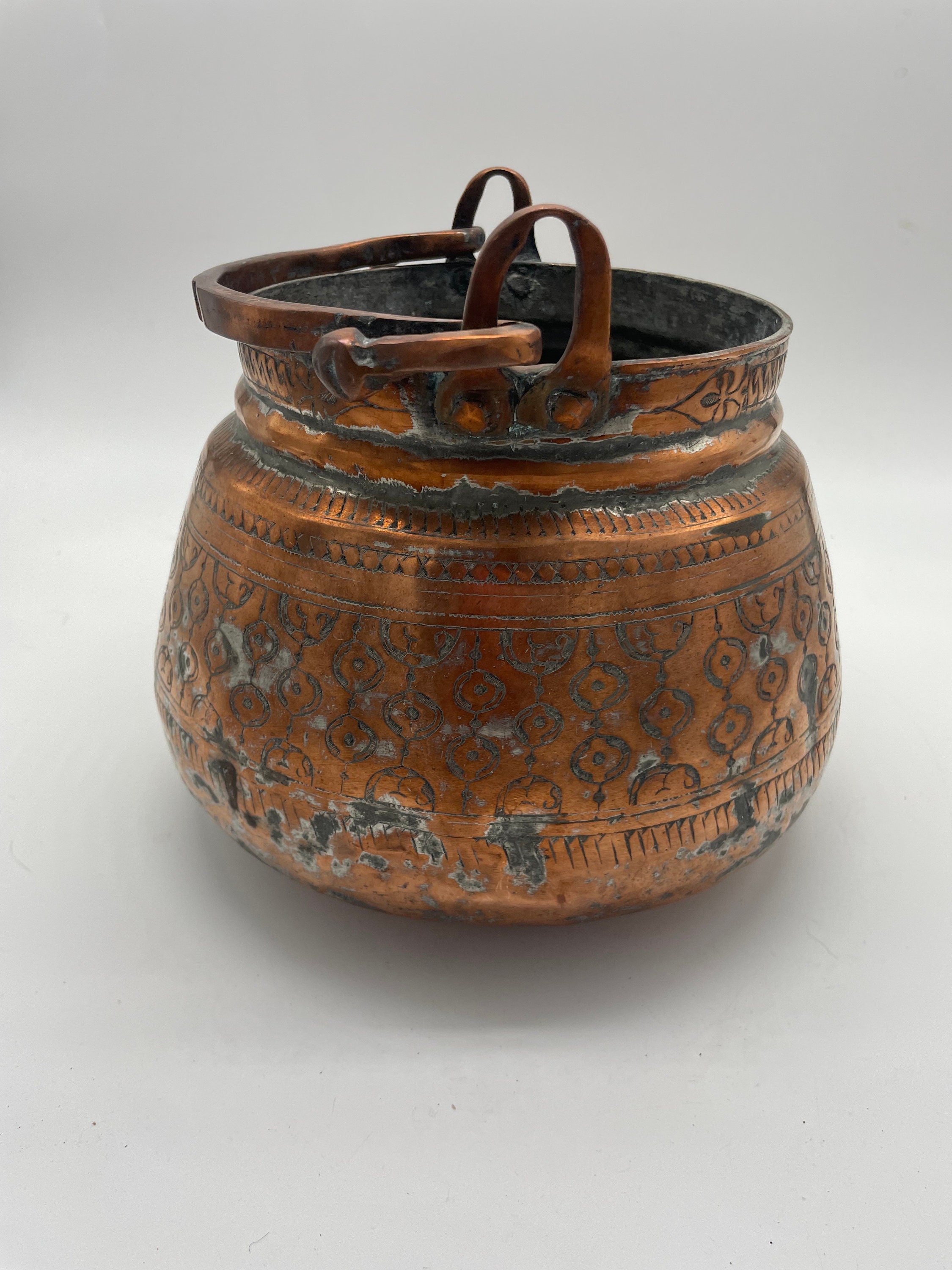 Antique 19th-century Copper and Brass Turkish Large Cooking Pot With ...