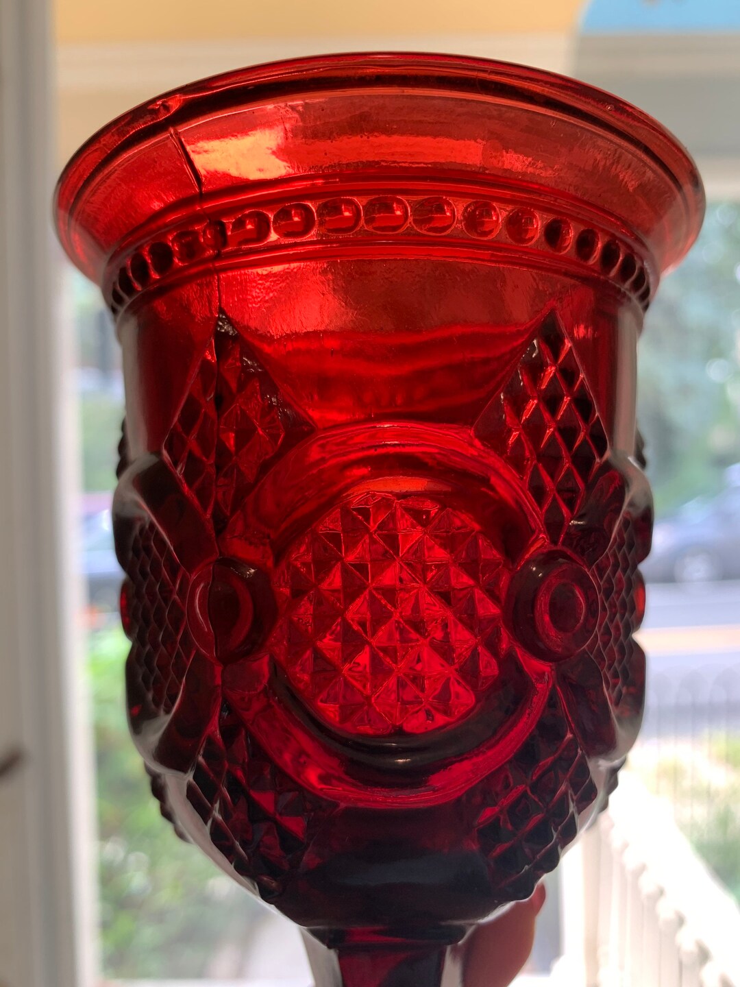 Vintage Avon Red Ruby Pressed Glass Bell 1970s - Etsy