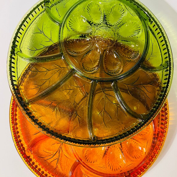 Pressed Glass Divided Dish - Etsy