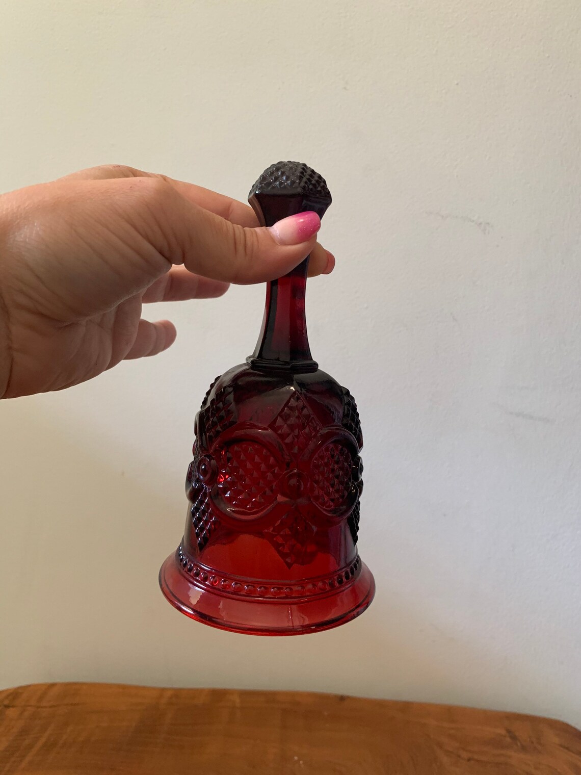 Vintage Avon Red Ruby Pressed Glass Bell 1970s - Etsy