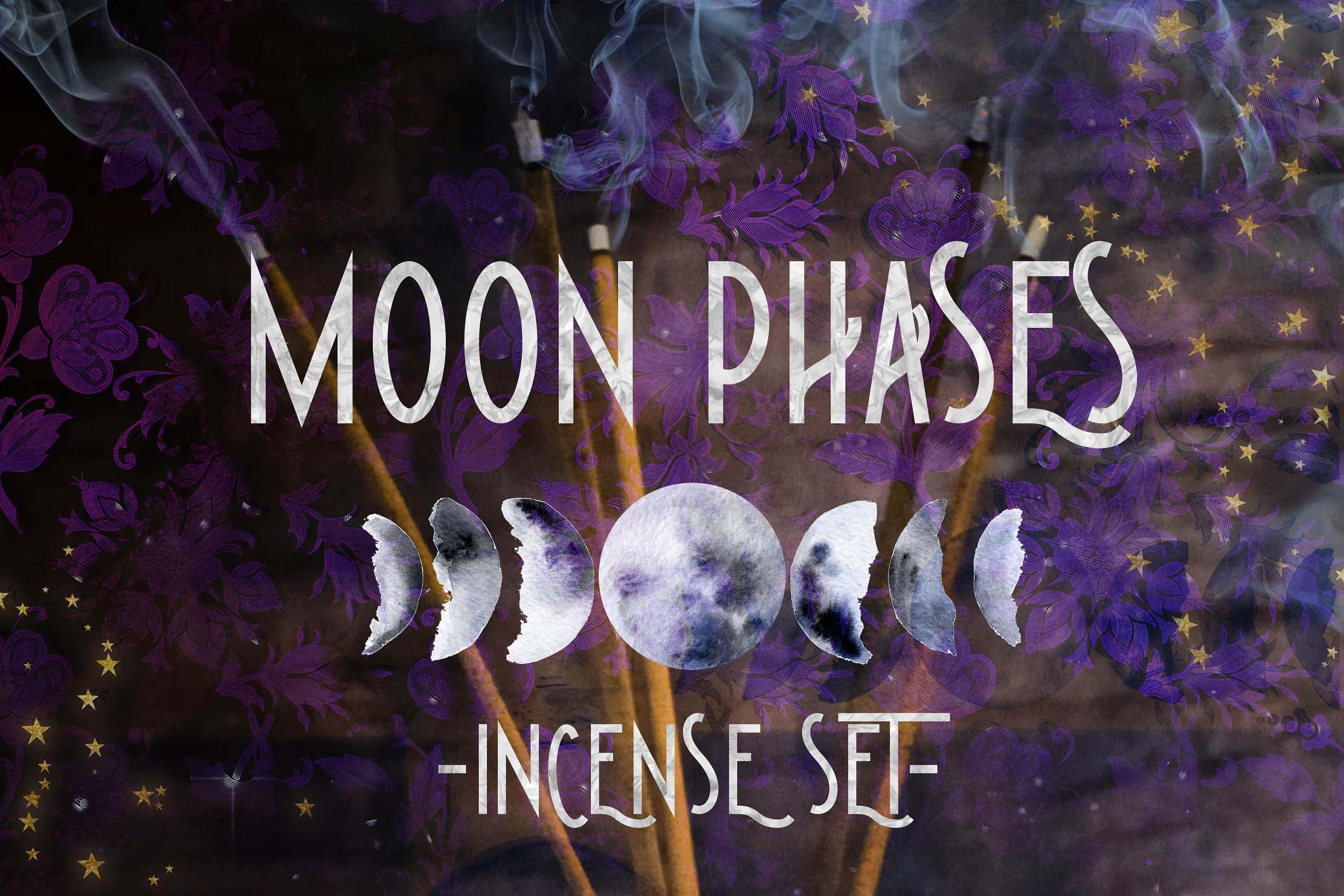 MOON PHASE Incense Set Incense Sticks Full Moon Incense | Etsy