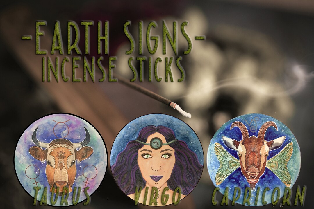 EARTH Sign Incense Sticks - Taurus - Virgo - Capricorn - Zodiac Incense ...