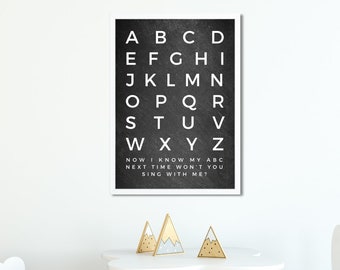 ABC Print White Background | Abc Poster | Abc Wall Art | Abc Printable ...