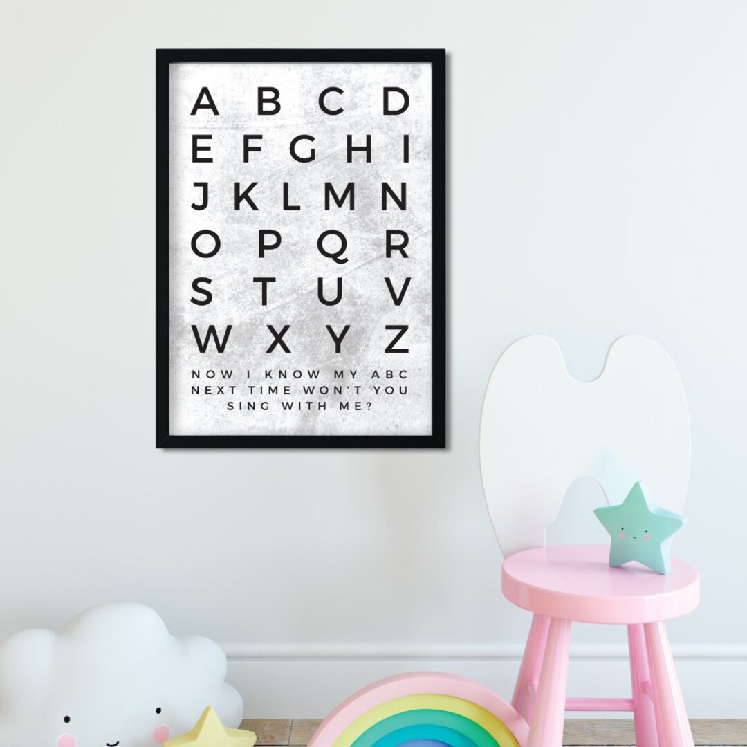 ABC Print White Background | Abc Poster | Abc Wall Art | Abc Printable ...