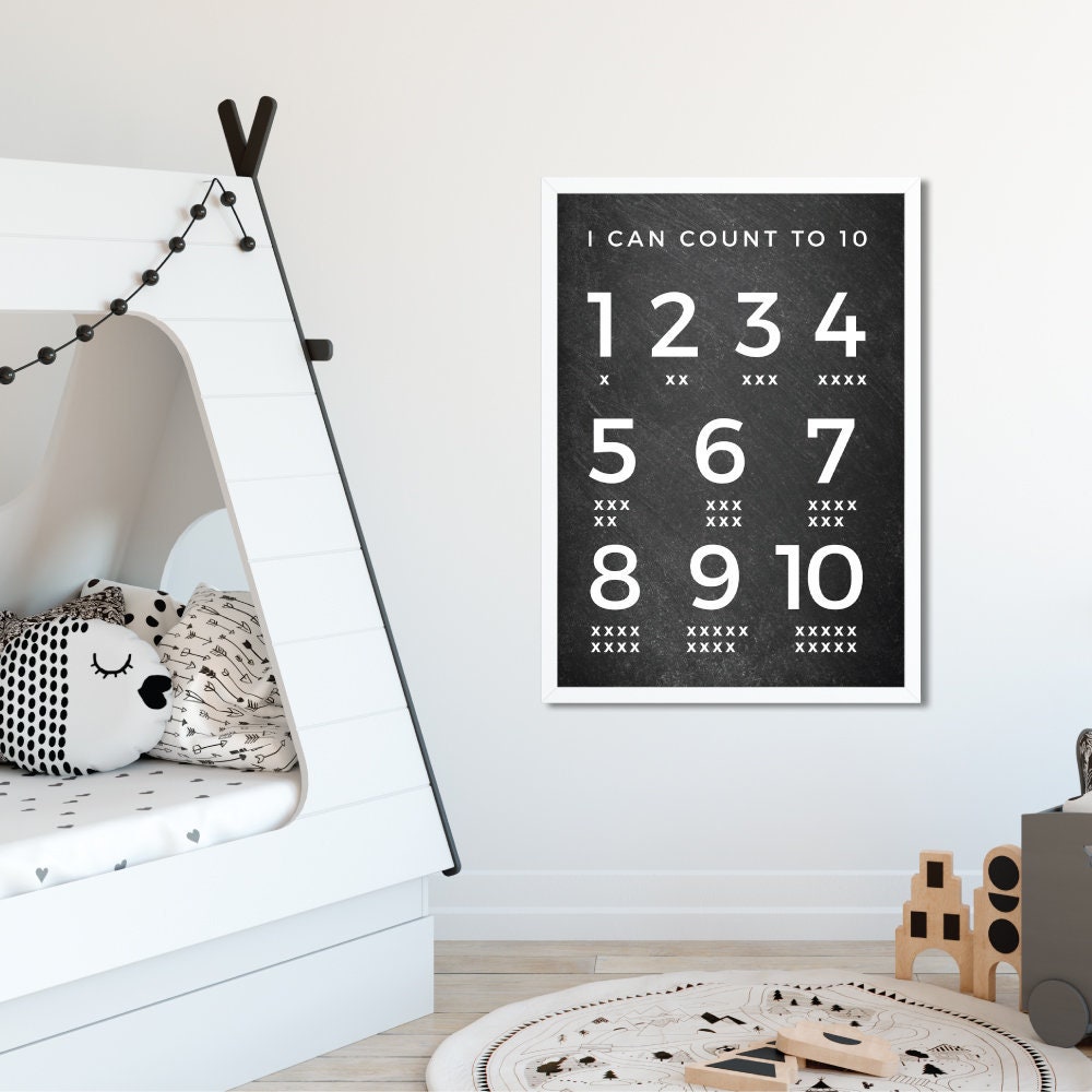 Numbers Print | Kids Poster | Numbers Wall Art | Printable | Nursery ...