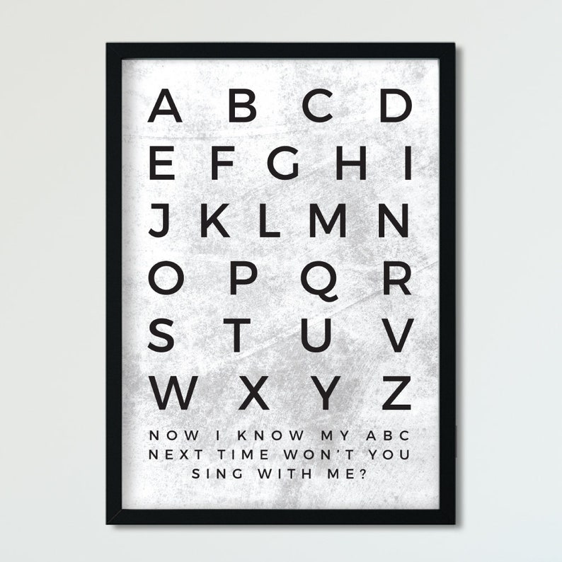 ABC Print White Background | Abc Poster | Abc Wall Art | Abc Printable ...