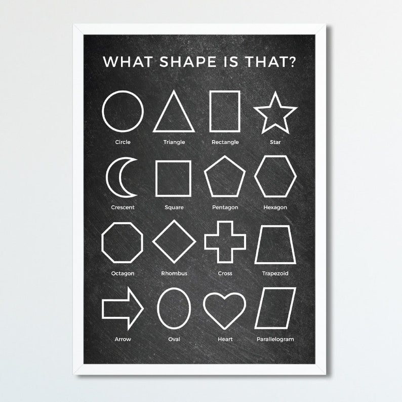 What Shape is That? Print Kids Poster | Shapes Wall Art | Printable ...