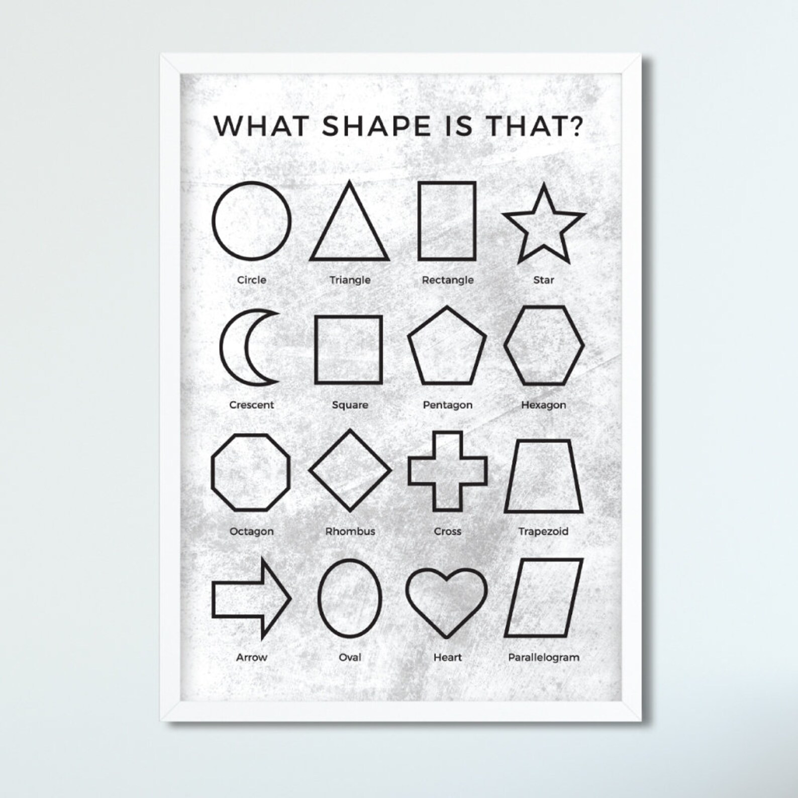 What Shape is That? Print Kids Poster | White & Black | Printable ...