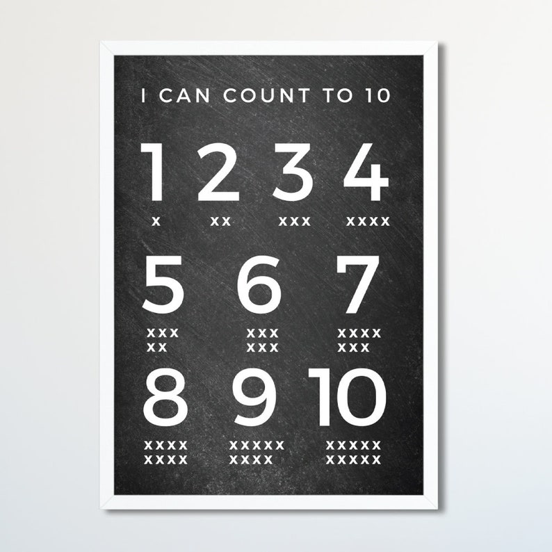 Numbers Print | Kids Poster | Numbers Wall Art | Printable | Nursery ...