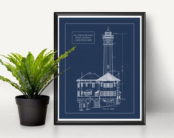 Lighthouse blueprint | Etsy
