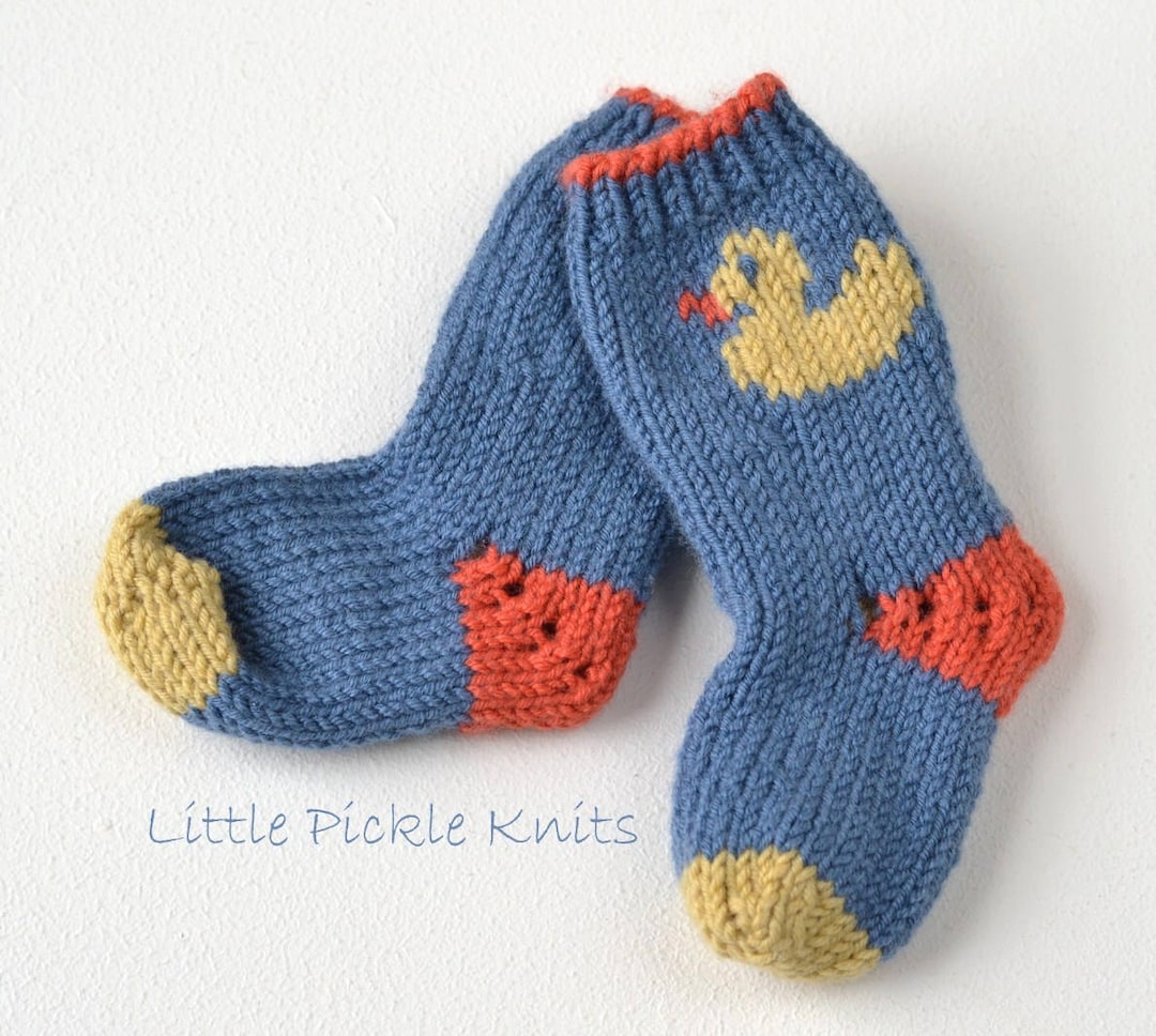 SIMPLE Baby Sock Knitting Pattern Little Duckling. - Etsy
