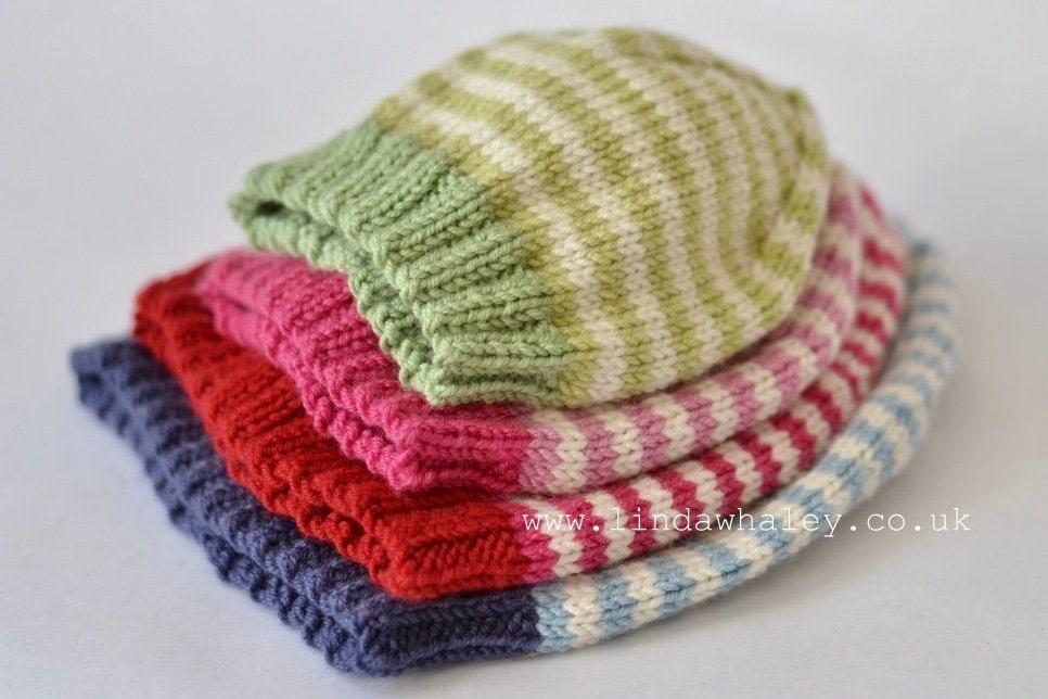 EASY KNITTING PATTERN Strip Rib Trim Baby Hat - Etsy UK