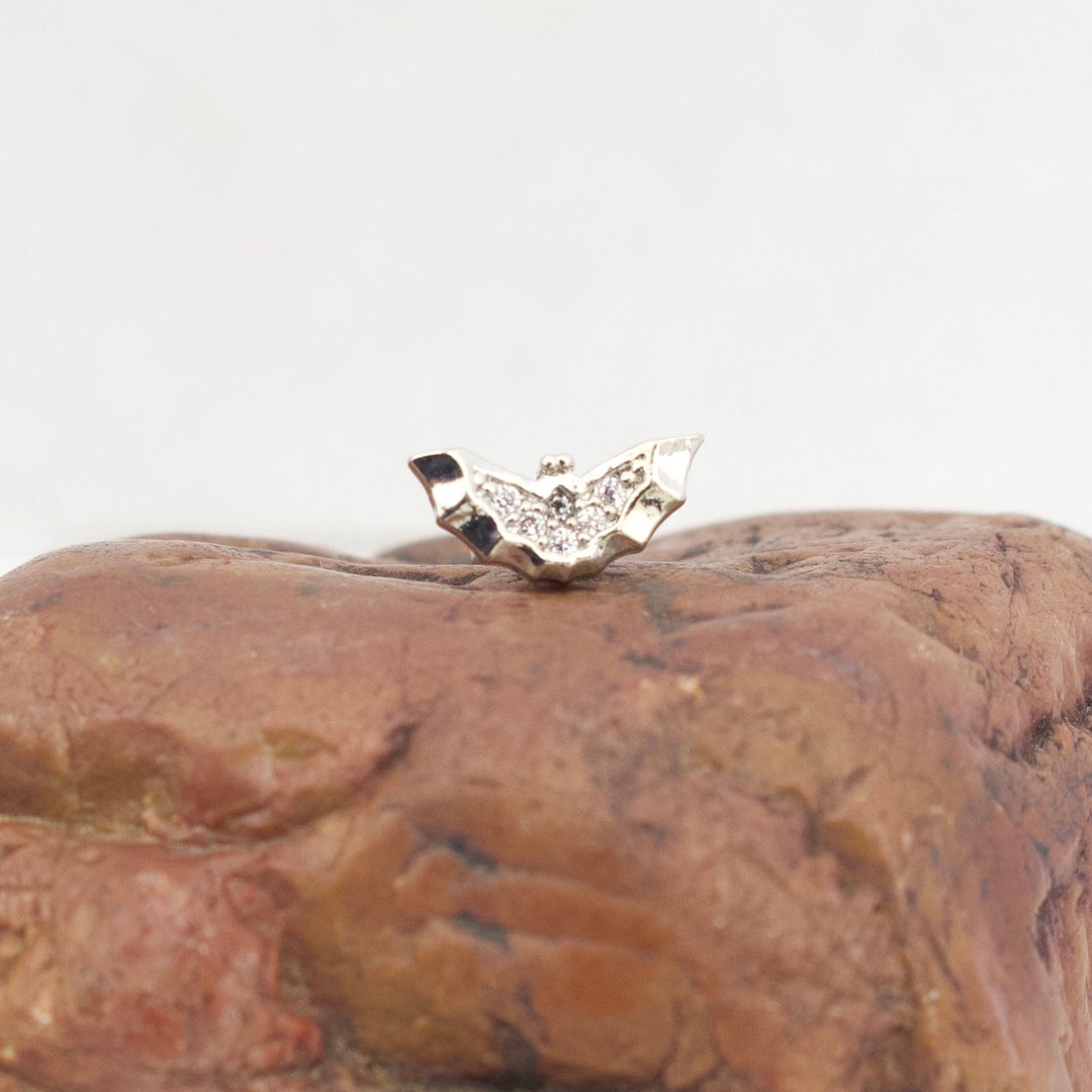 Tiny CZ Bat Cartilage Earring Bat Tragus Bar 16g Cartilage - Etsy