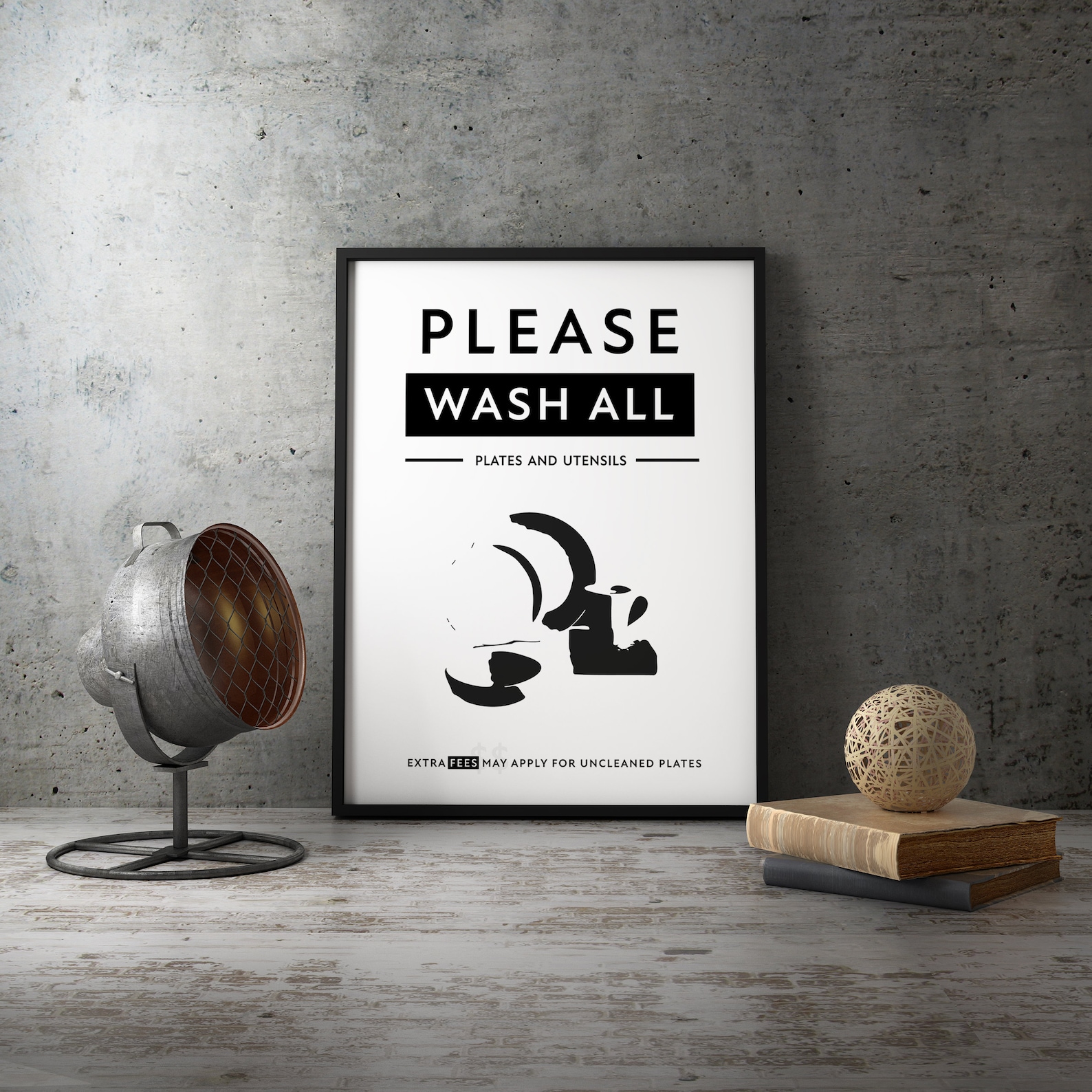 Wash Plates Sign | PDF Download | Airbnb Guest Sign - Etsy