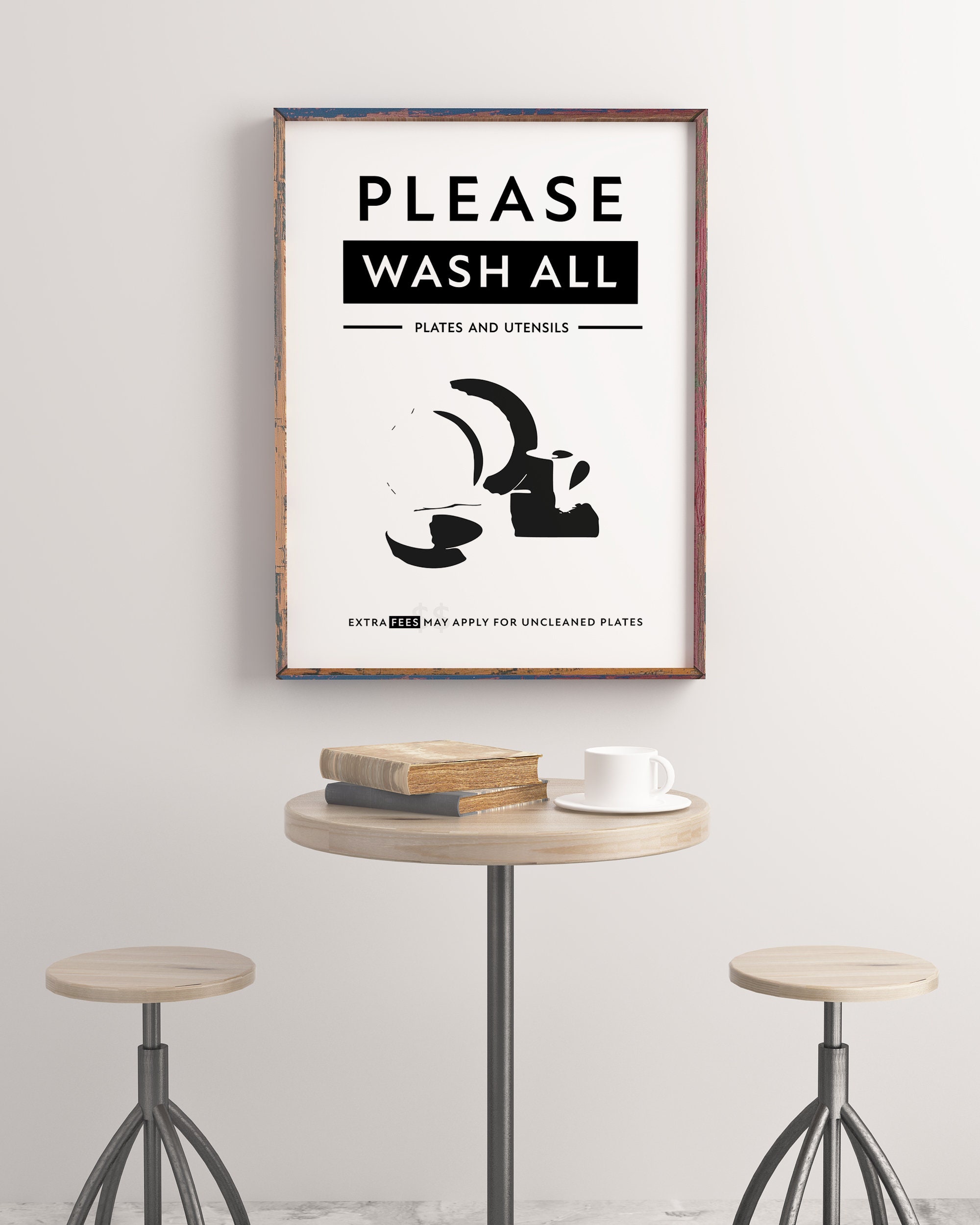 Wash Plates Sign PDF Download Airbnb Guest Sign - Etsy