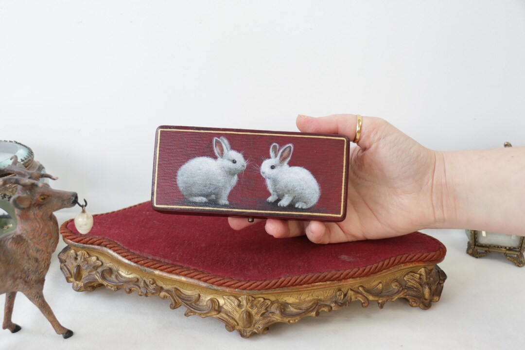 Antique Jewellery Box With Rabbits Painted by Irene Owens - Etsy