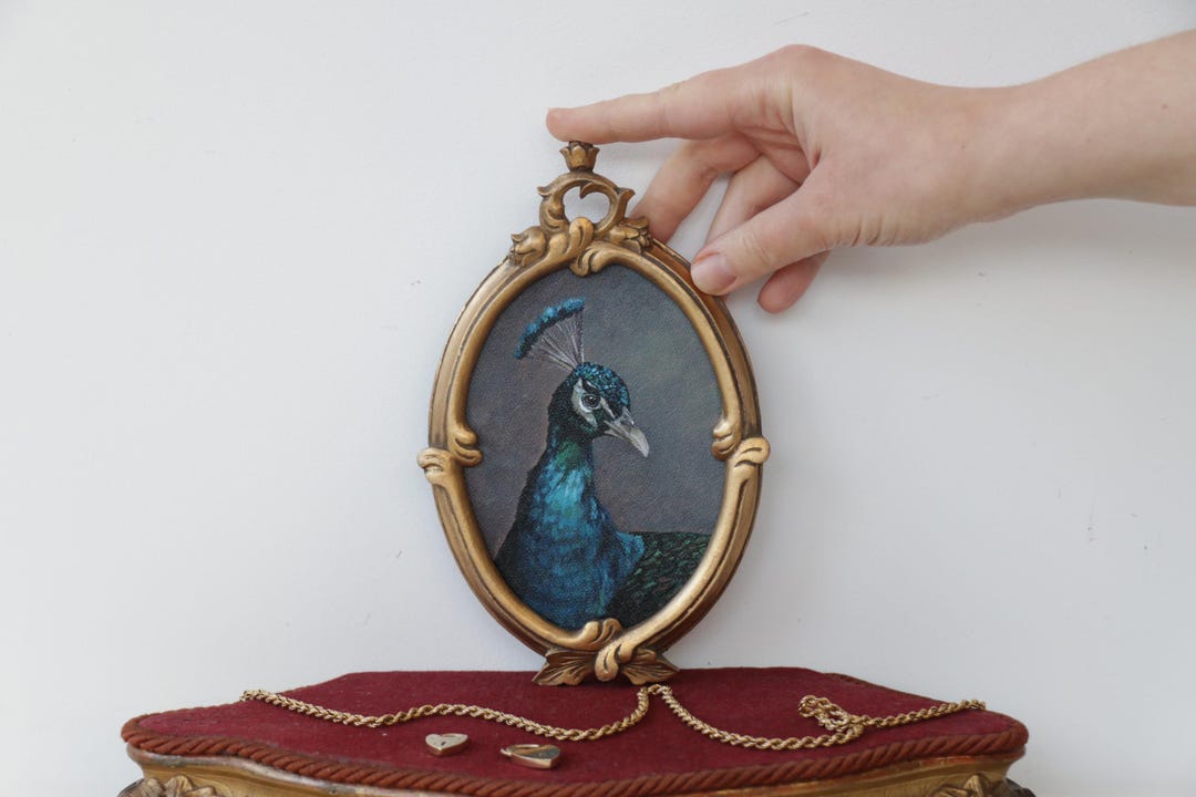 Peacock Painting by Irene Owens in Beautiful Frame - Etsy