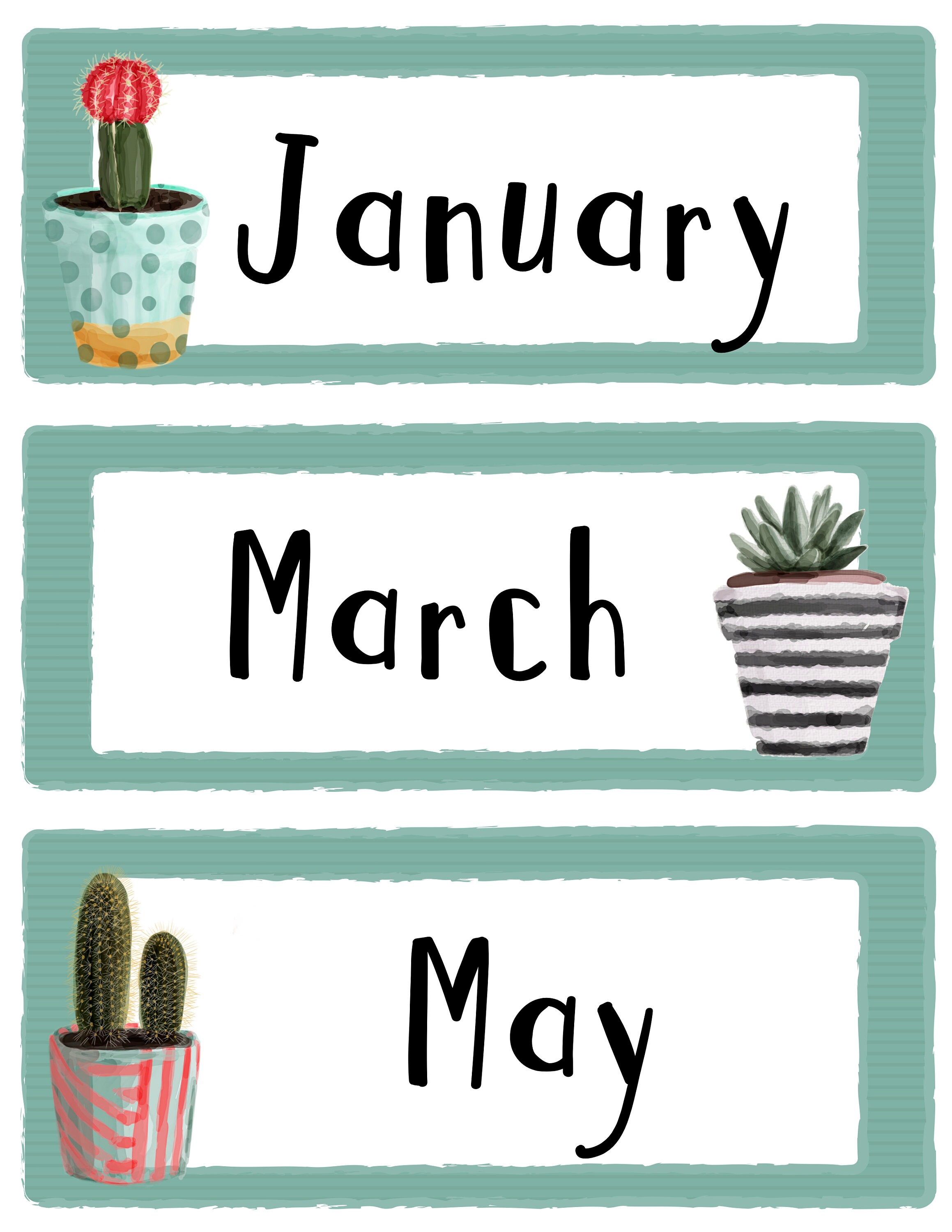 Watercolor Cactus Classroom Decorations Bundle - Etsy