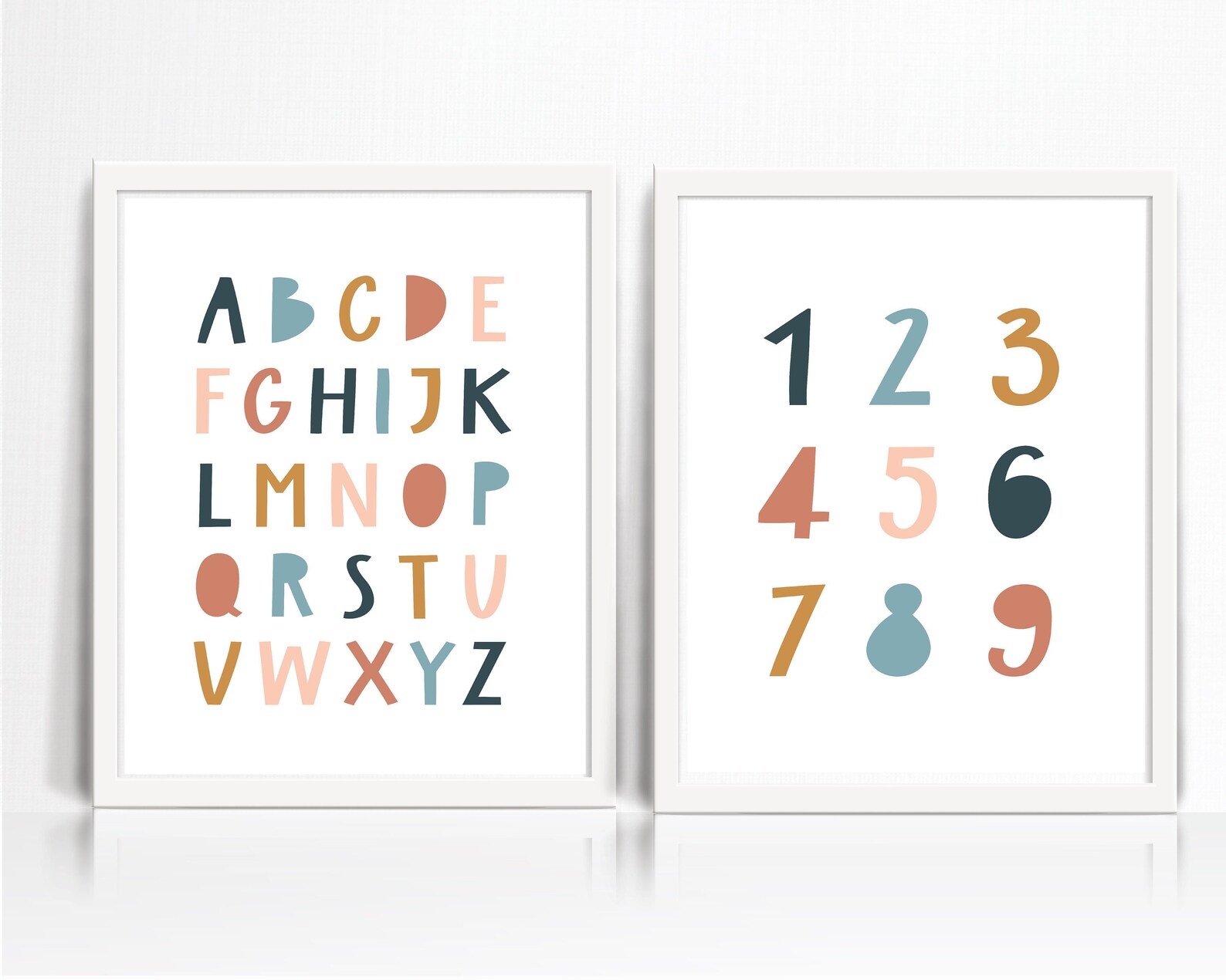 Alphabet and Numbers Poster Printable Art Wall Art Kids | Etsy UK