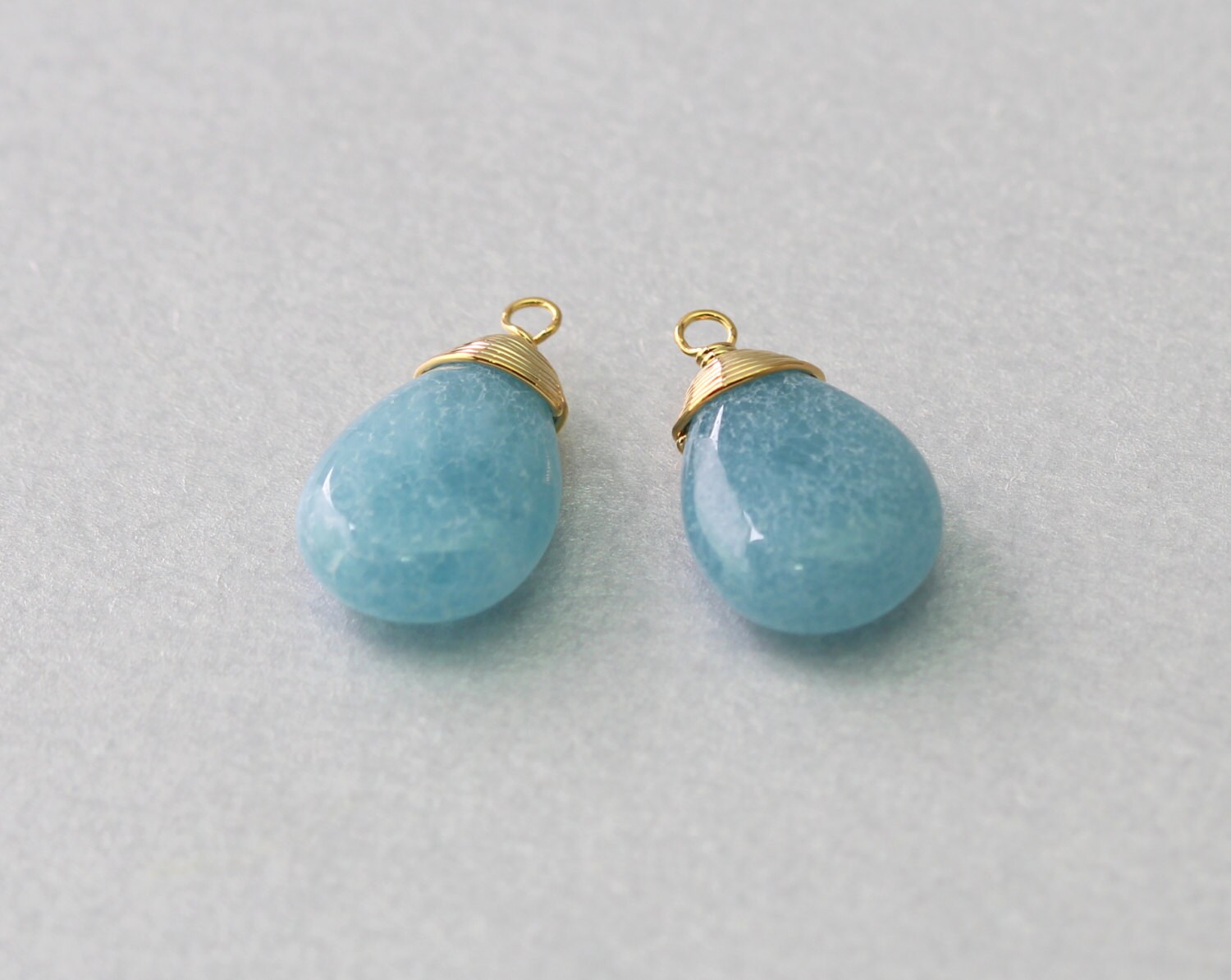 Colgante piedra preciosa Jade azul. Chapado en oro pulido. 10 | Etsy