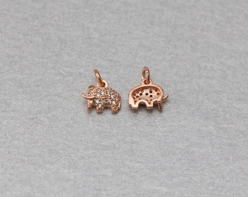 Elephant Brass Pendant . Rose Gold Plated . 10 Pieces / | Etsy