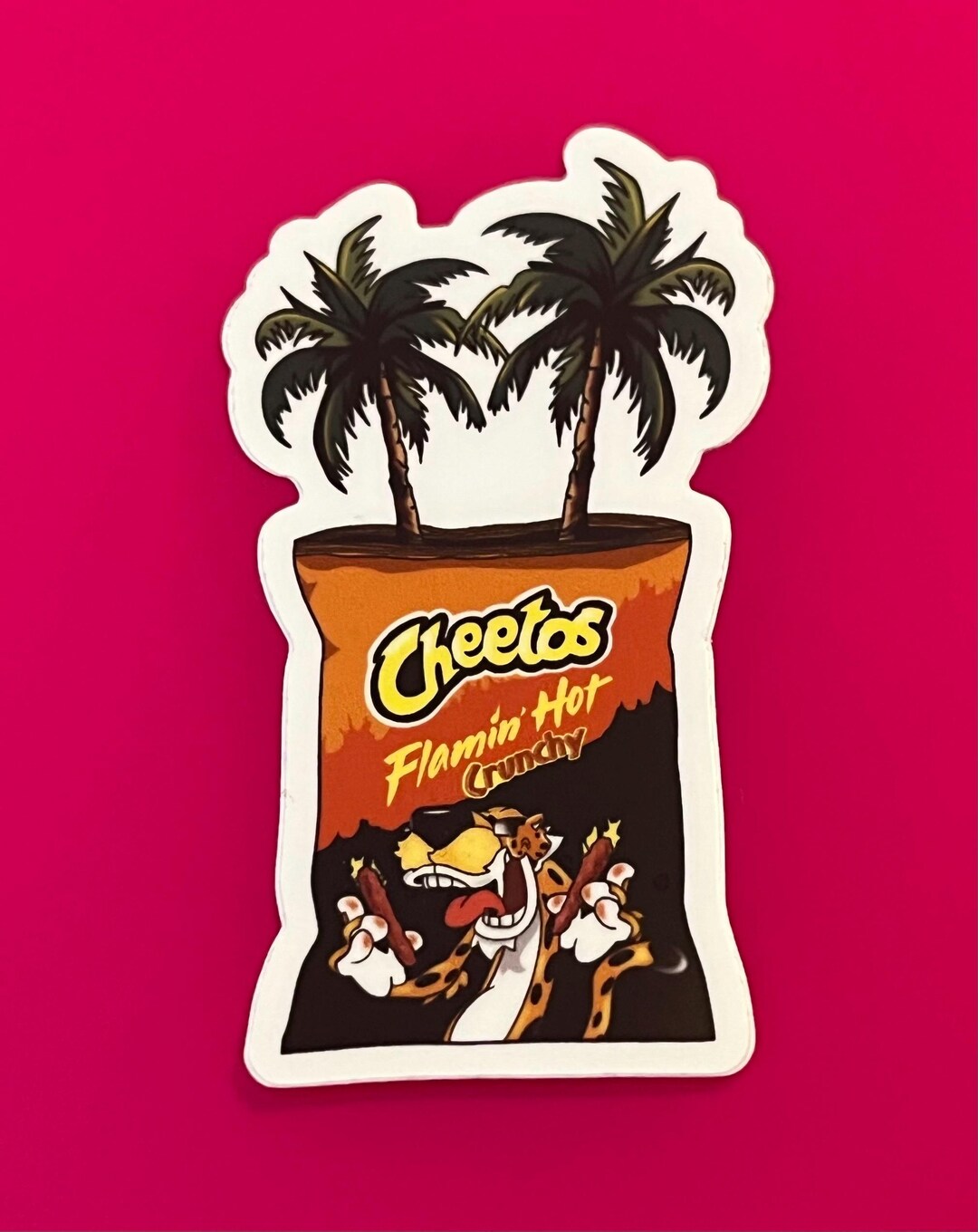 Hot Cheeto Sticker, Los Angeles Sticker, Funny Sticker, Palm Tree ...