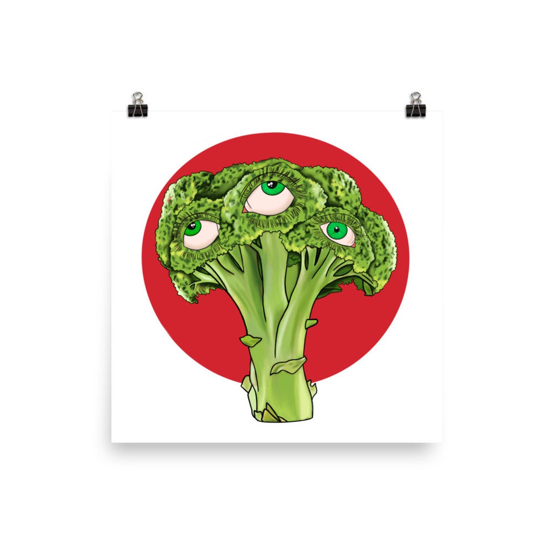 Evil Eye Broccoli Poster Pop Art Broccoli Art Print Food - Etsy