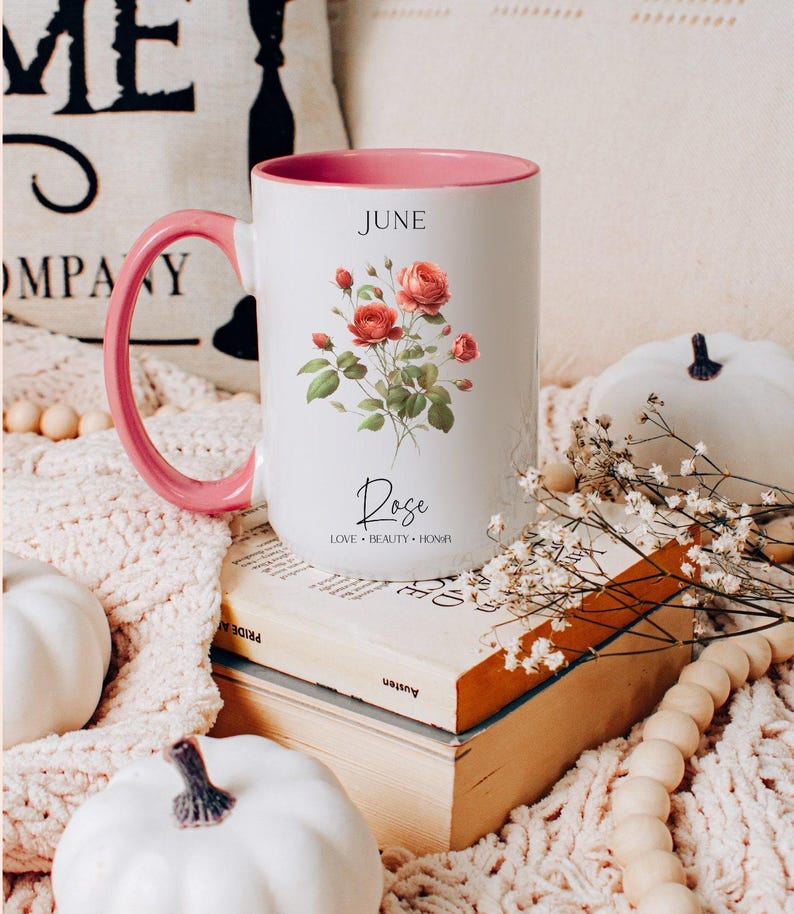 June Rose Birth Month Flower Large Coffee Mug - Mother's Day ...