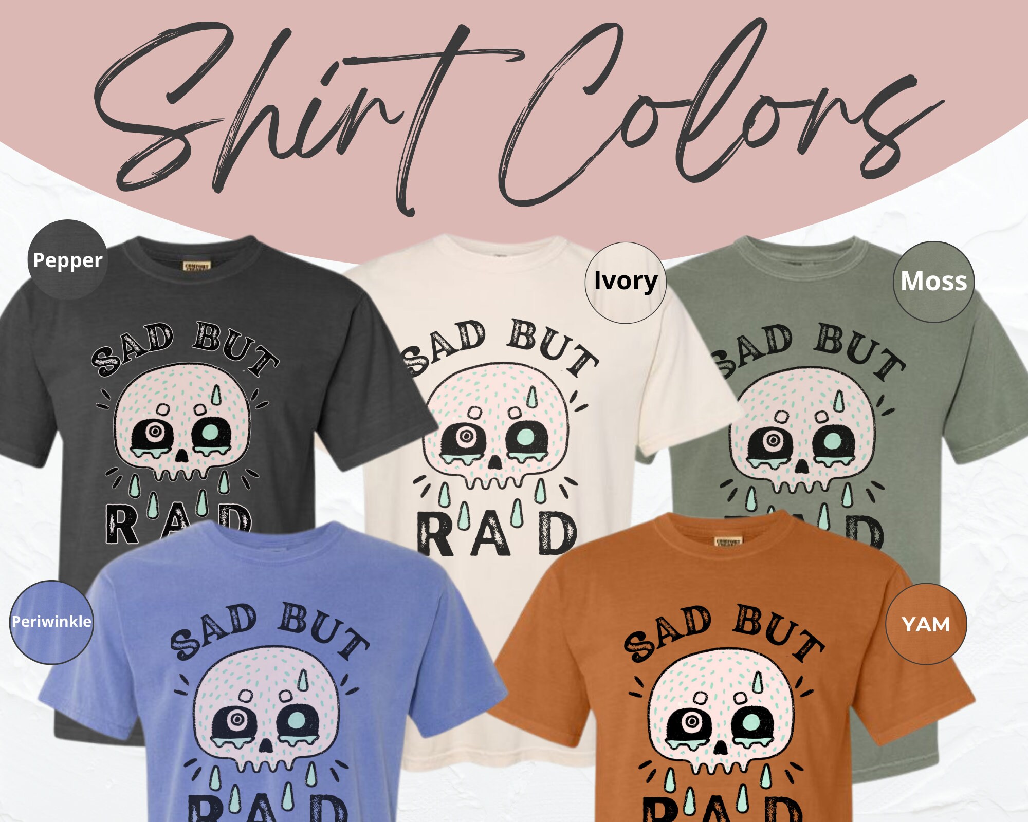 Sad but Rad Vintage Vibes Tee, Cool Design, 90s Vibes, Retro Humor ...