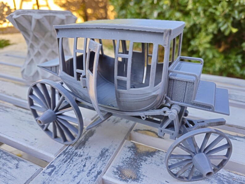 Handcrafted 3d-printed Stagecoach Model – Functional Wheels, Axle, and ...