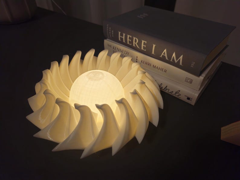 Swirling Grace 3D Printed Lamp - Unique PETG Design With LED Light - Etsy