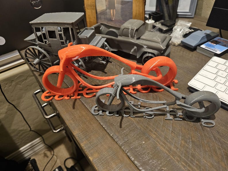 Custom 3d-printed Motorcycle Desk Decor With Personalized Base - Etsy