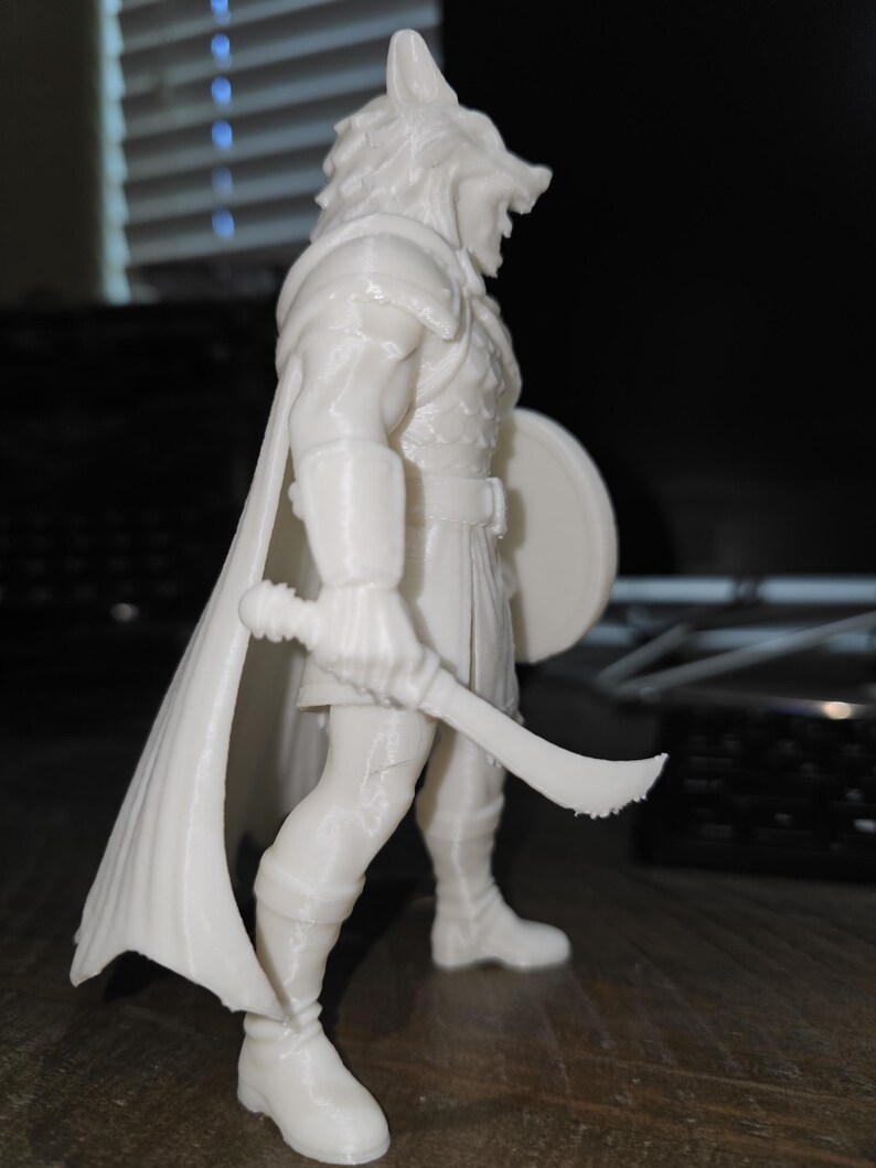 Dacian Wolfblade Warrior – 6” White PLA Miniature | Unpainted Model for ...