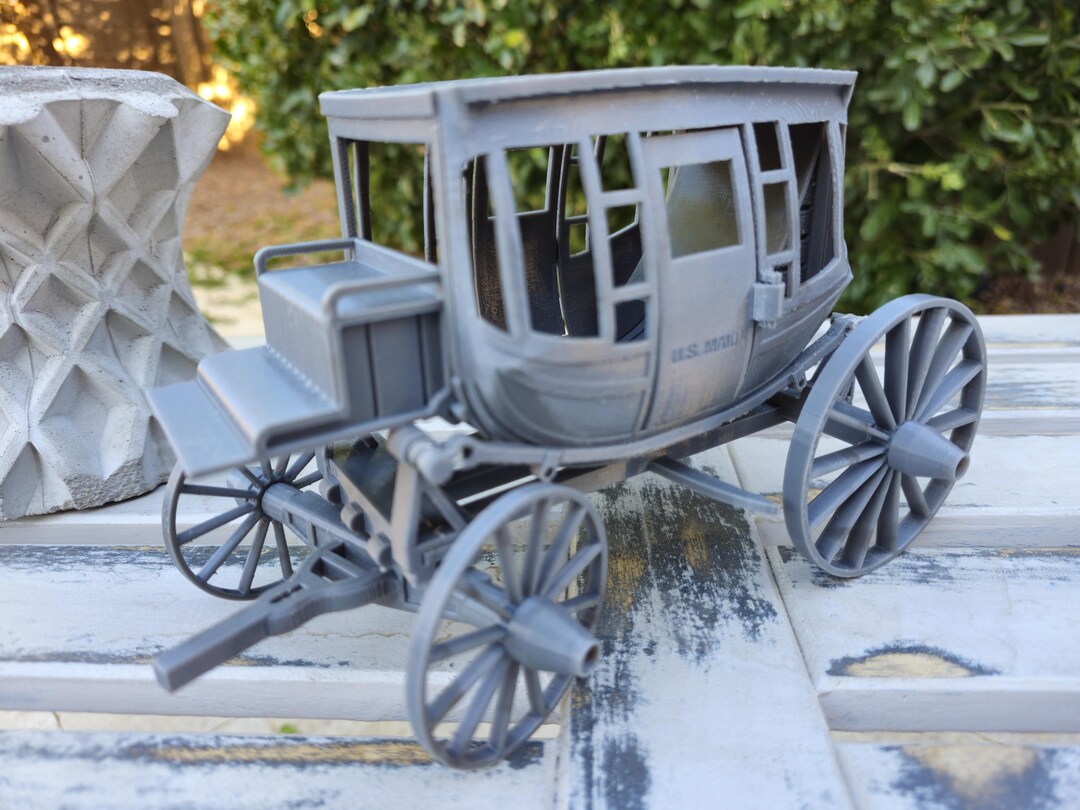 Handcrafted 3d-printed Stagecoach Model – Functional Wheels, Axle, and ...