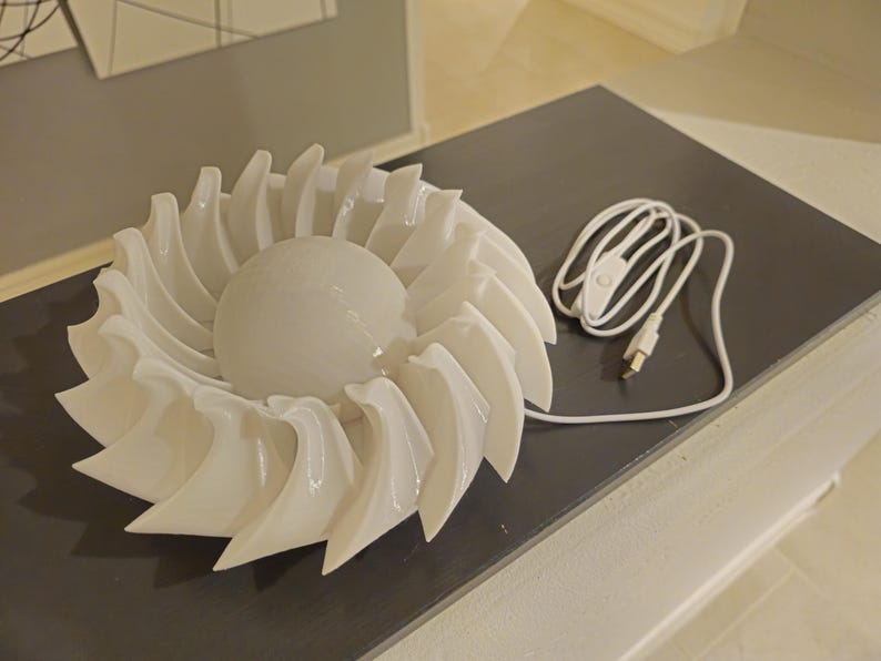 Swirling Grace 3D Printed Lamp - Unique PETG Design With LED Light - Etsy