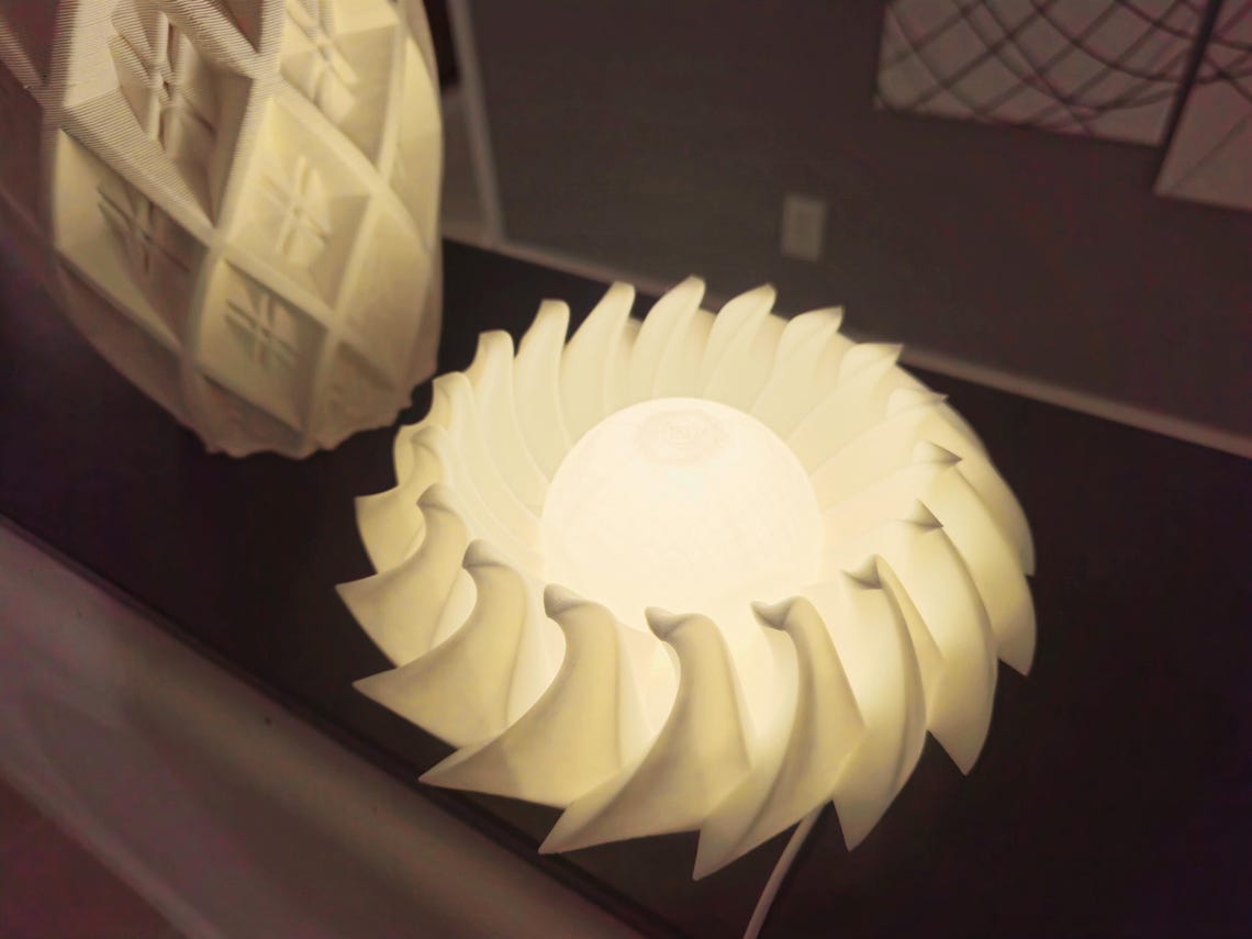 Swirling Grace 3D Printed Lamp - Unique PETG Design With LED Light - Etsy