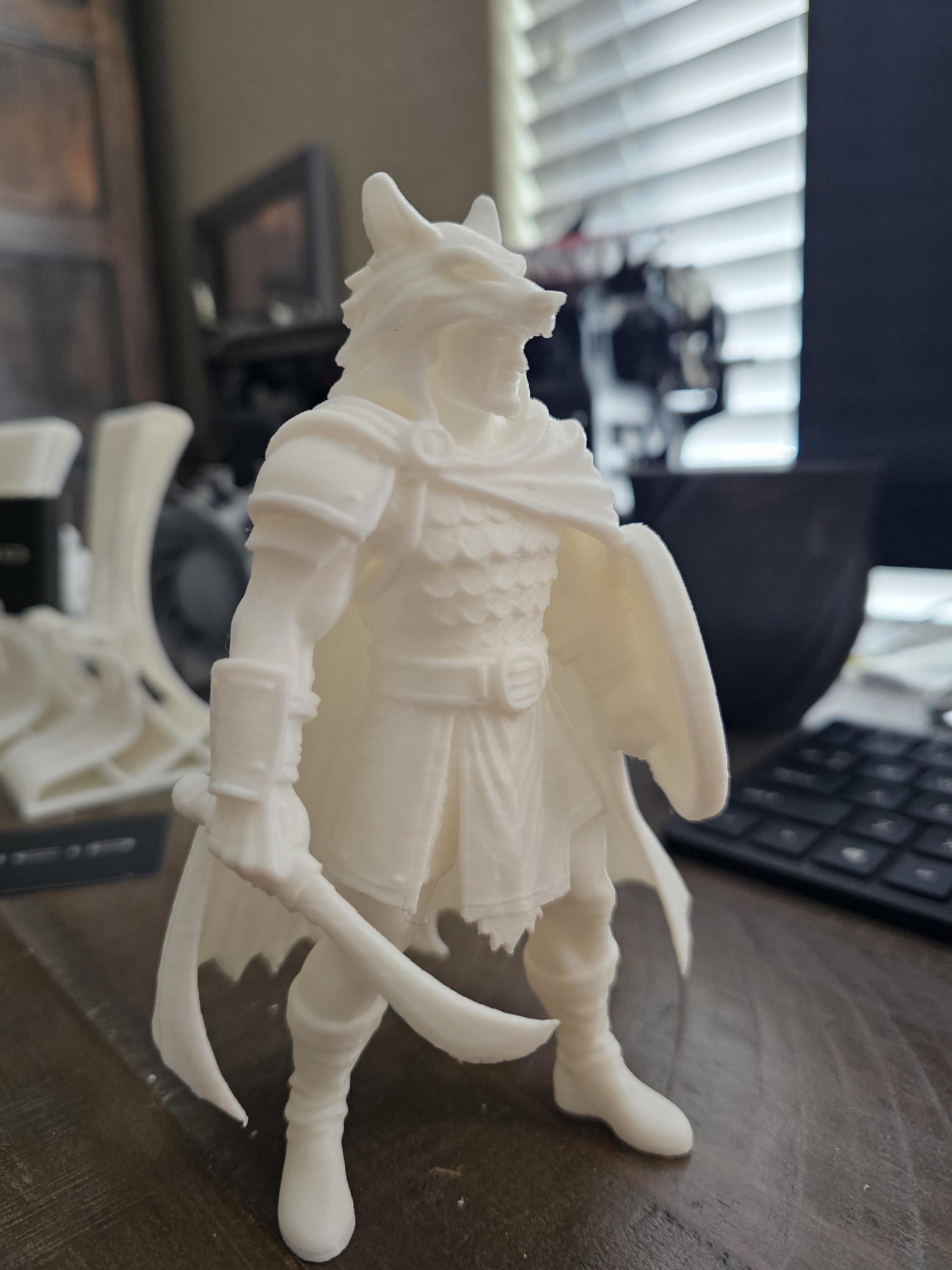 Dacian Wolfblade Warrior – 6” White PLA Miniature | Unpainted Model for ...