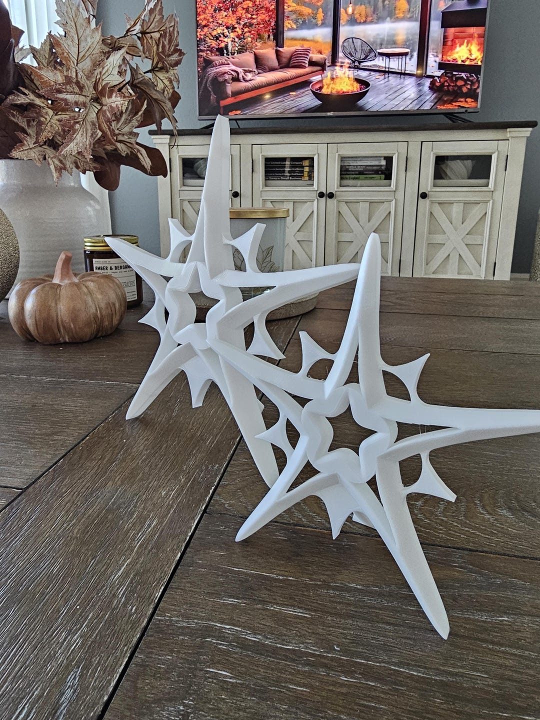 3D Printed Snowflake Christmas Decorations - Freestanding & Hanging ...