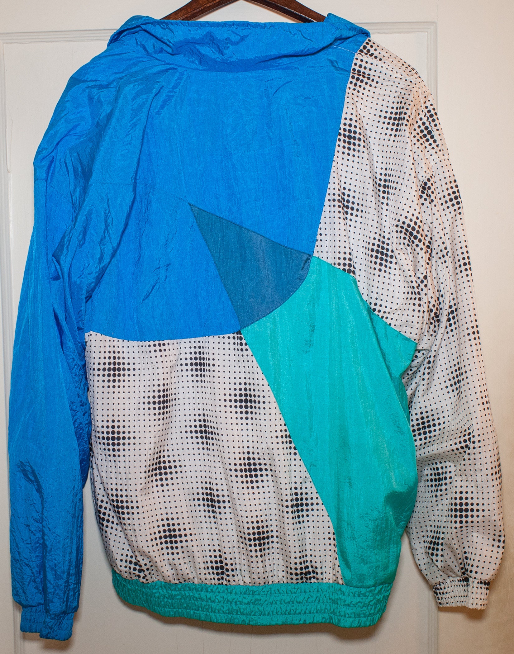 Vtg 90s Lavon Colorblock Windbreaker Jacket Geometric Lightweight Large ...