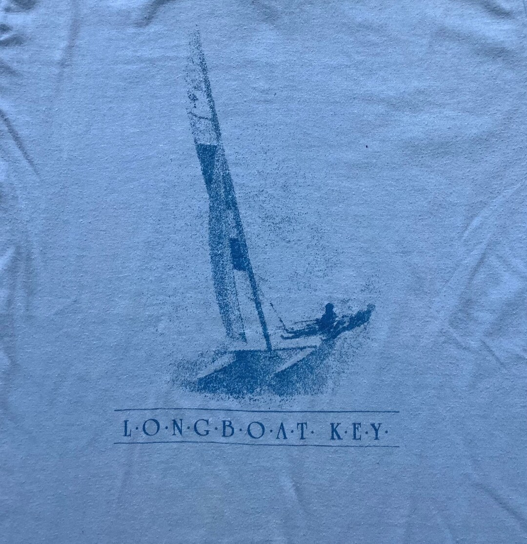 Vtg 80s Longboat Key T Shirt Single Stitch Sailboat Florida Art ...
