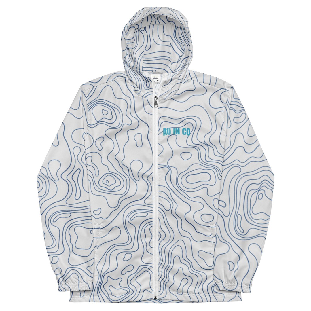 Topo Map Zip up Windbreaker - Etsy