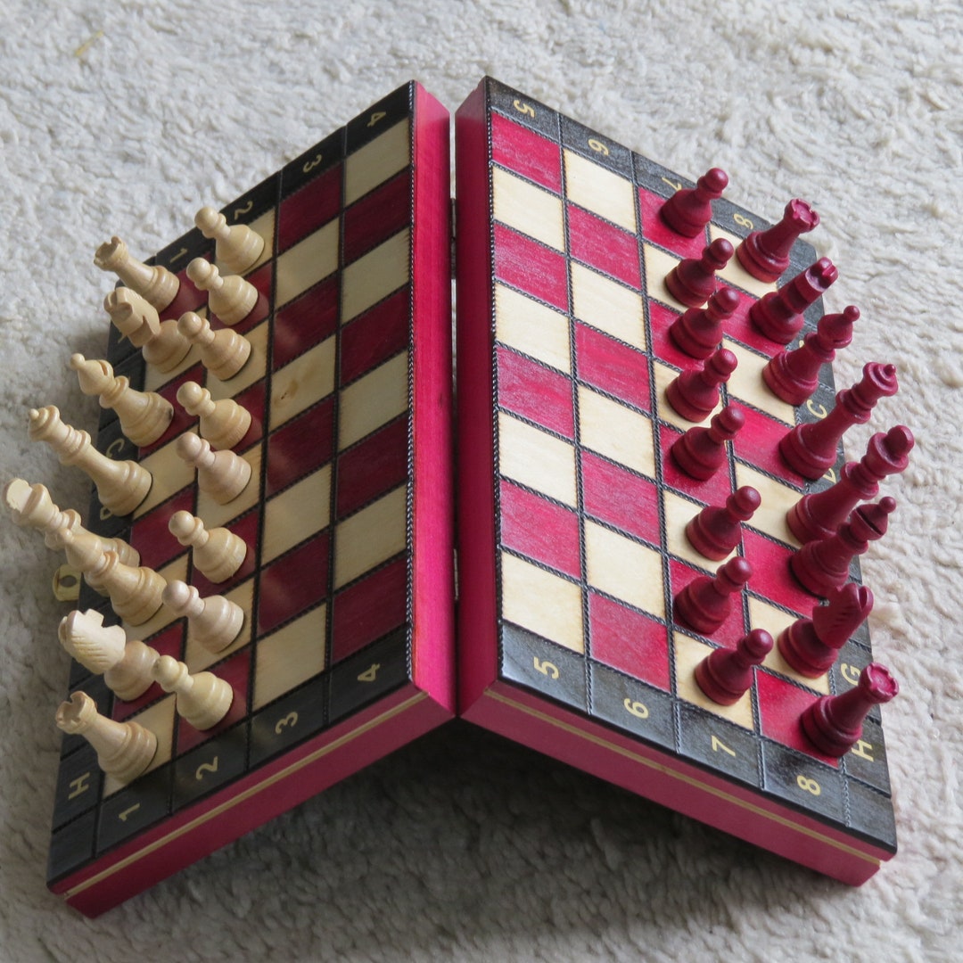 Chess Chess Game Chess Magnetic Magnetic Wood NEW Red - Etsy