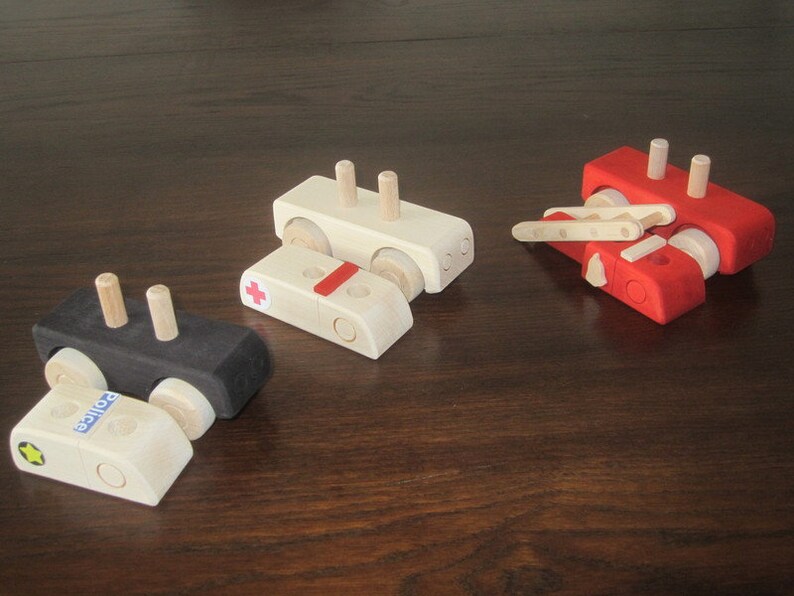 Plug-in Police Ambulance Fire Department Car Wood - Etsy